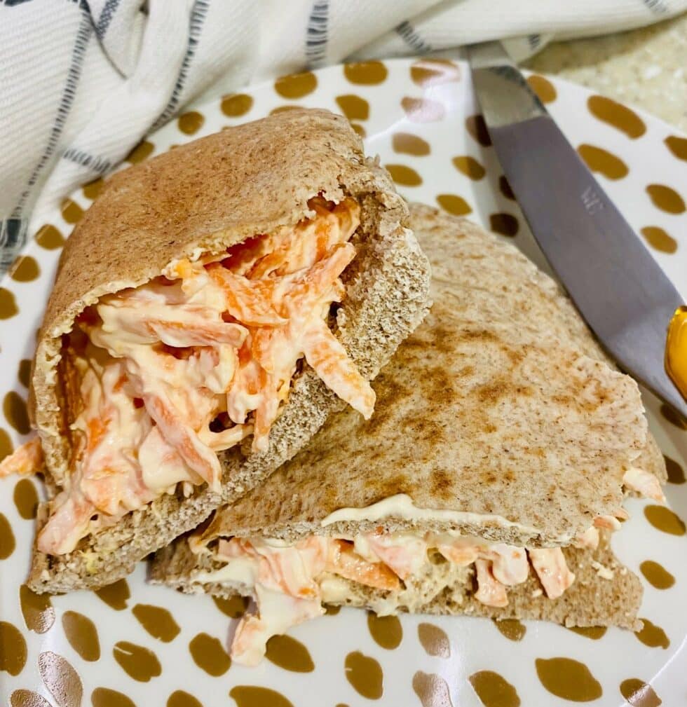 Filled Pitta Breads, with Carrot, Lemon & Soft Cheese - Thrifty Lesley