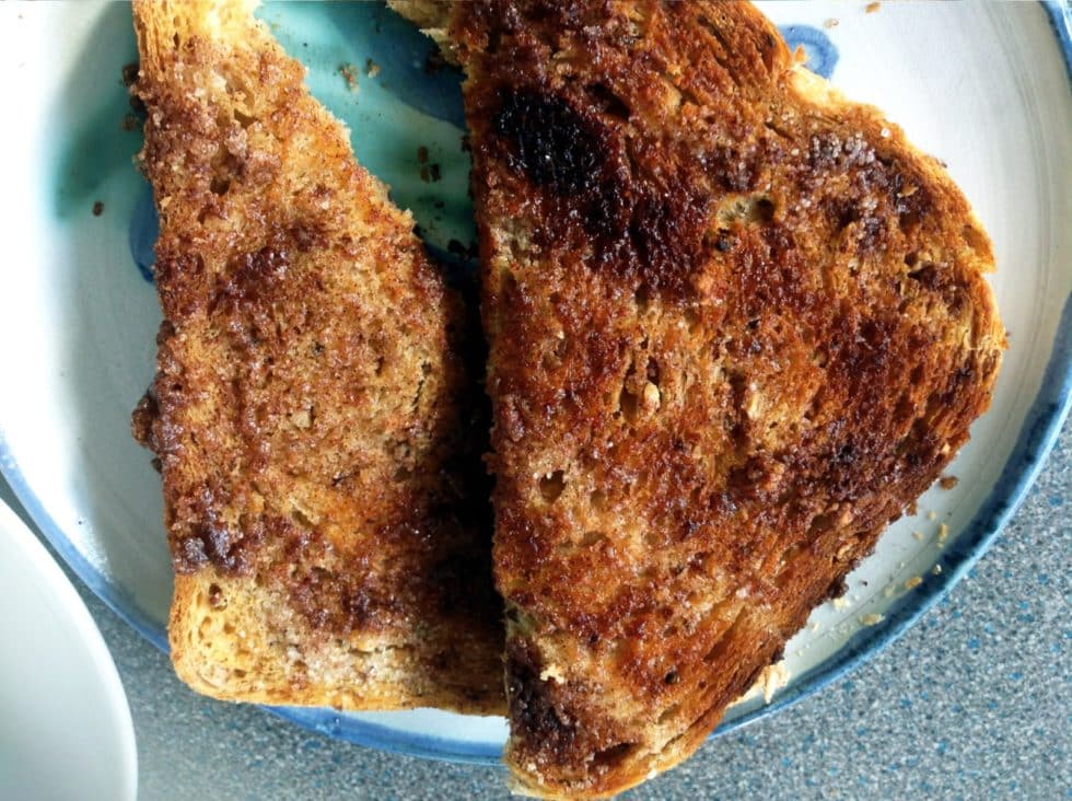 Cinnamon Toast for breakfast, 4p a slice - Thrifty Lesley